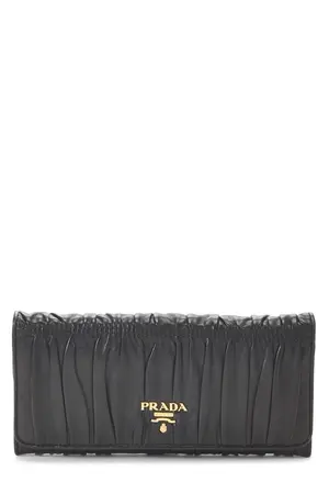 Prada Nappa Gaufre Continental Wallet - Black