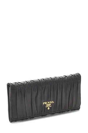 Prada Nappa Gaufre Continental Wallet - Black