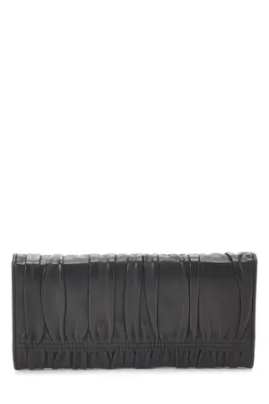 Prada Nappa Gaufre Continental Wallet - Black
