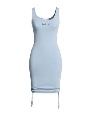 GAELLE PARIS Woman Mini Dress Sage Green Size S Cotton, Elastane Blue
