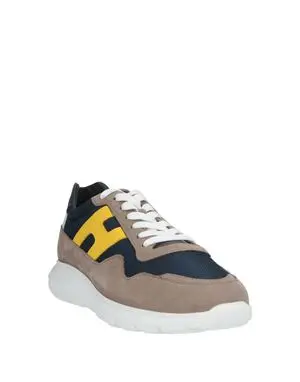 Hogan Sneakers Taupe Size Leather, Textile Fibers