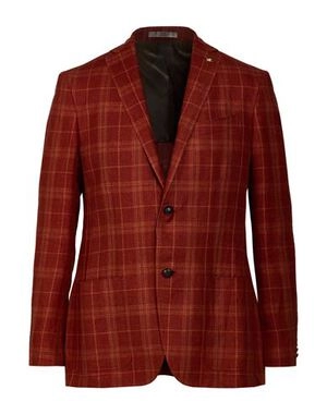 CC COLLECTION CORNELIANI Blazer Rust Size Linen - Red
