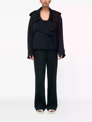 Another Tomorrow Double-breasted Cropped Jacket