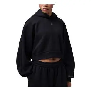 JORDAN Brooklyn Fleece Cropped Hoodie - Black