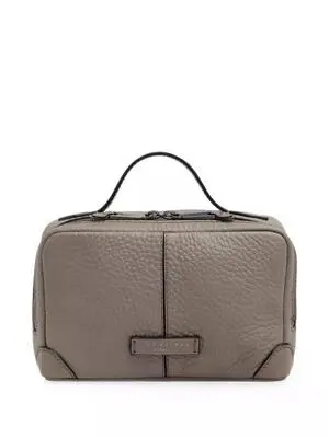 THE BRIDGE Grained-leather Wash Bag - Grey