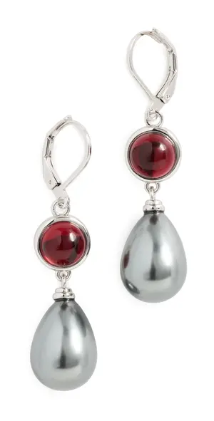 LUV AJ The Theodora Tahitian Pearl Hook Earrings - Silver