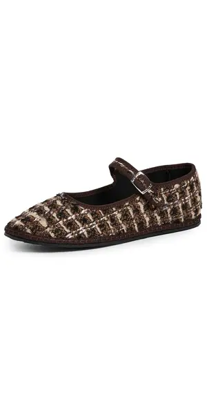 VIBI VENEZIA Mary Jane Tweed Flats - Coco