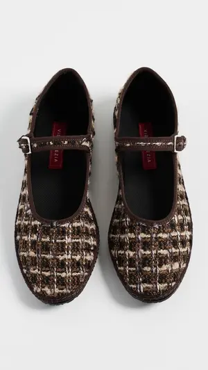 VIBI VENEZIA Mary Jane Tweed Flats