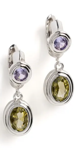 LUV AJ The Antoinette Stone Hoops - Silver