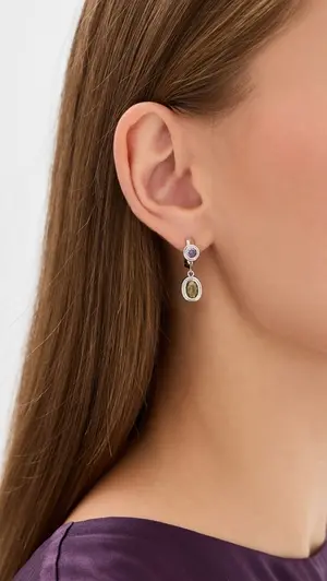 LUV AJ The Antoinette Stone Hoops