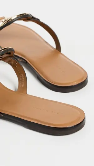 Tory Burch Metal Miller Sandals - Walnut/gold