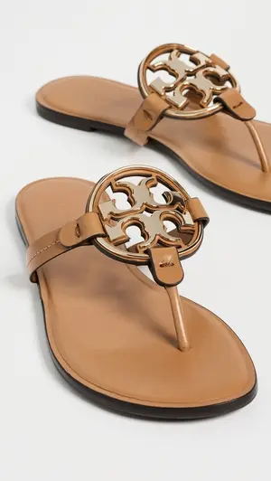 Tory Burch Metal Miller Sandals - Walnut/gold