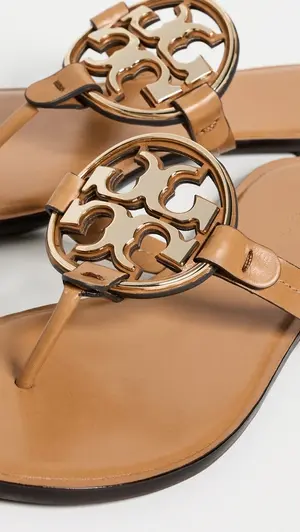 Tory Burch Metal Miller Sandals - Walnut/gold