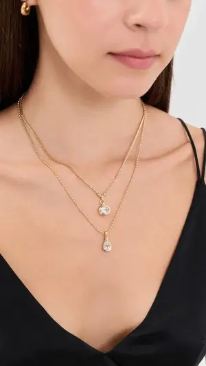 LUV AJ The Antoinette Stone Charm Necklace Set