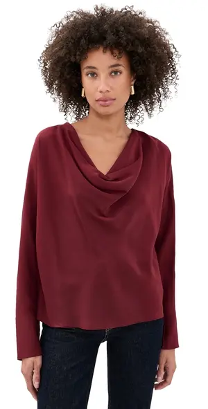 Rag & Bone Vinnie Silk Blouse - Red