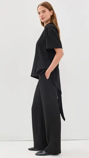 ST. AGNI Cotton Jersey Split Back Tee