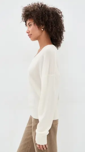 Theory Relaxed V Neck Cashmere Sweater