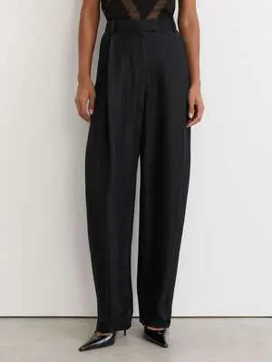 REISS Aries Jacquard Deep-pleat Barrel-leg Trousers