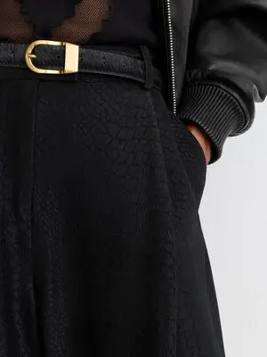 REISS Aries Jacquard Deep-pleat Barrel-leg Trousers