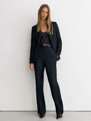 REISS Anneleise Sequin-detail Single-breasted Woven Blazer