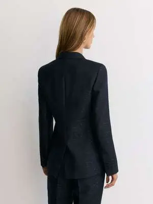 REISS Anneleise Sequin-detail Single-breasted Woven Blazer