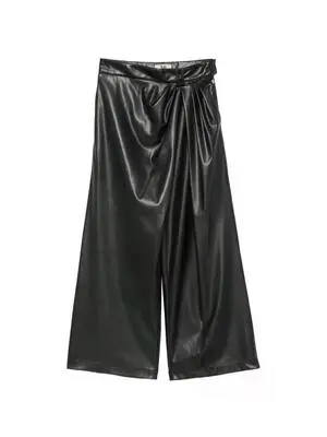 ANIYE BY Caly Draped Faux-leather Trousers - Black