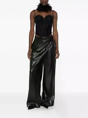 ANIYE BY Caly Draped Faux-leather Trousers