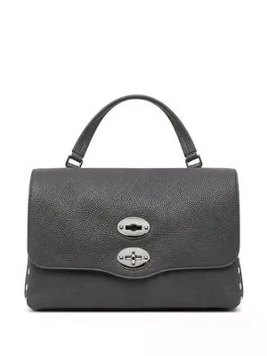 ZANELLATO Mini Postina Pebbled Leather Tote Bag - Grey