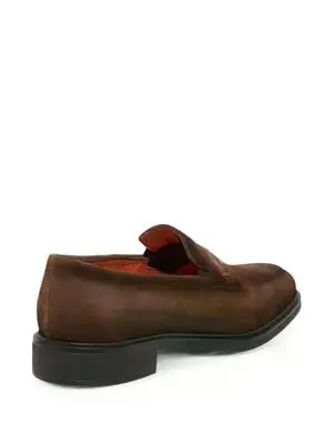 Santoni Suede Penny Loafers