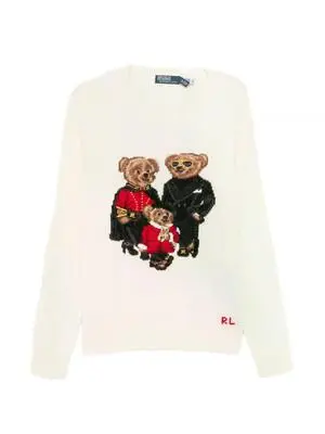 Polo Ralph Lauren Polo Bear Intarsia-knit Sweater - Neutrals