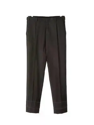 Brioni Pleated Wool Gabardine Trousers - Brown