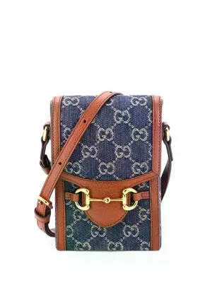 Gucci Horsebit 1955 Gg Denim Mini Crossbody Bag - Blue