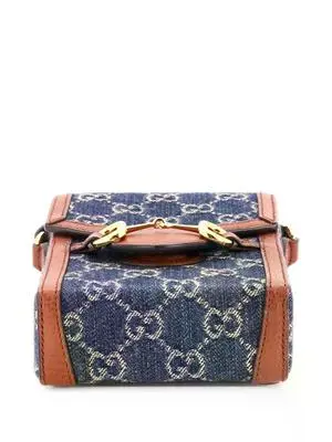 Gucci Horsebit 1955 Gg Denim Mini Crossbody Bag