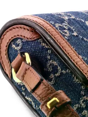 Gucci Horsebit 1955 Gg Denim Mini Crossbody Bag
