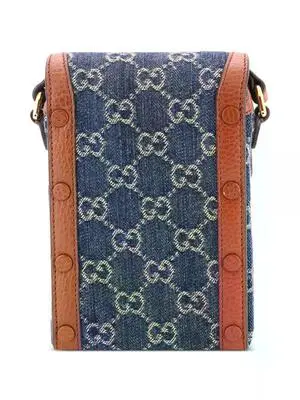 Gucci Horsebit 1955 Gg Denim Mini Crossbody Bag - Blue