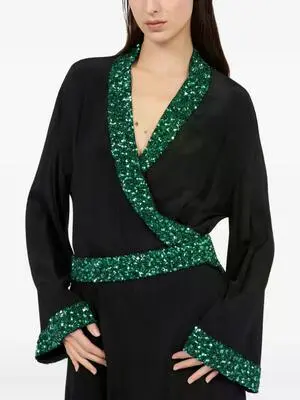 Roberto Cavalli Sequin-embellished Wrap Dress