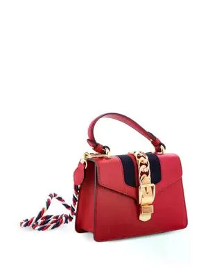 Gucci Sylvie Top Handle Bag Leather Mini Satchel