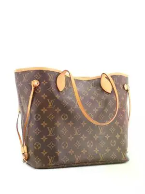 LOUIS VUITTON Neverfull Nm Monogram Canvas Mm Tote Bag Brown