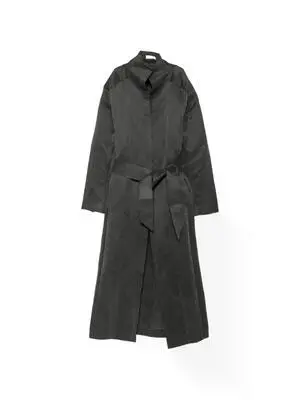 RUOHAN Belted Shawl-collar Coat - Grey
