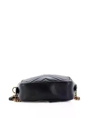 Gucci Gg Marmont Shoulder Bag Matelasse Leather Mini Crossbody Bag - Black