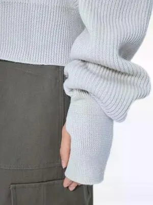 RIER Ribbed-knit Zip-up Cardigan