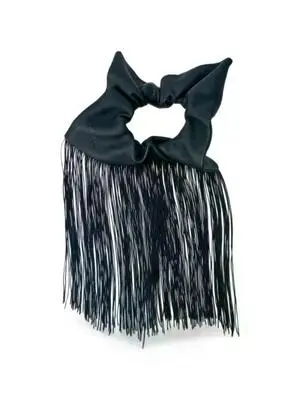 LIMI FEU Fringe-trim Leather Scrunchie