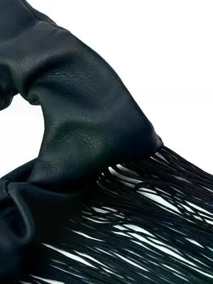 LIMI FEU Fringe-trim Leather Scrunchie