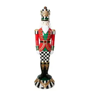 MACKENZIE-CHILDS Large Courtly Check Nutcracker Ornament - Red