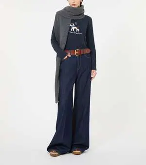 Max Mara Dog-appliqué Long-sleeve T-shirt