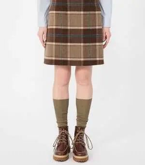 Max Mara Virgin Wool Check Mini Skirt