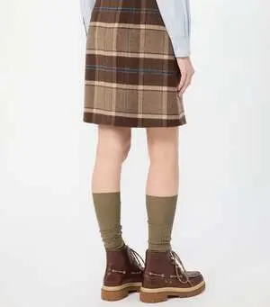 Max Mara Virgin Wool Check Mini Skirt
