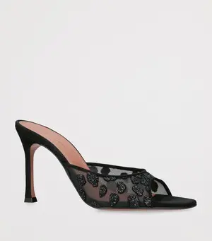 Amina Muaddi Lace Alexa Heeled Mules 95