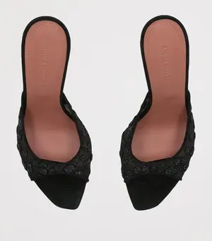 Amina Muaddi Lace Alexa Heeled Mules 95