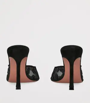 Amina Muaddi Lace Alexa Heeled Mules 95